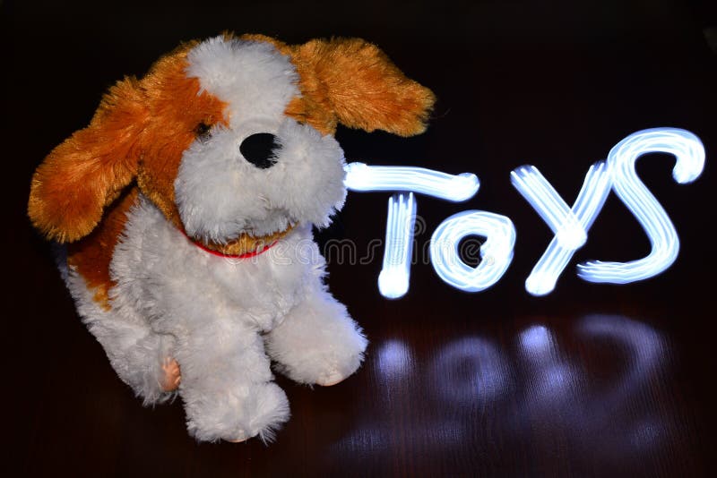 The Dog with the Inscription Toys Stock Image - Image of baby, business ...