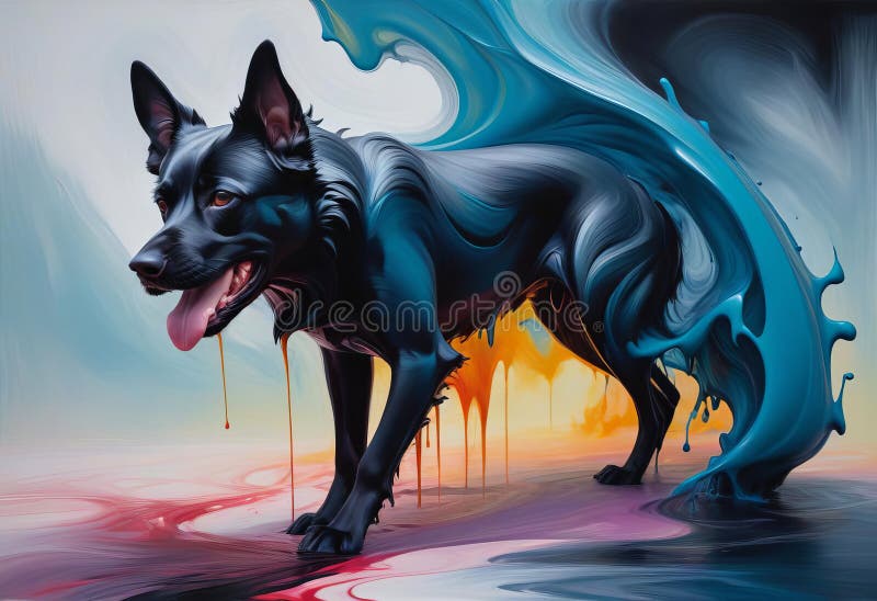 Dog-Inspired Abstract Expressionism Stock Illustration - Illustration ...