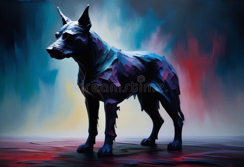 Dog-Inspired Abstract Expressionism Stock Illustration - Illustration ...