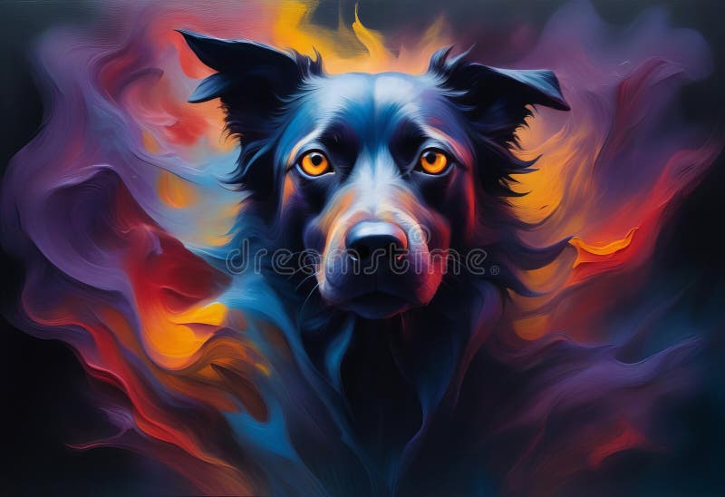 Dog-Inspired Abstract Expressionism Stock Illustration - Illustration ...