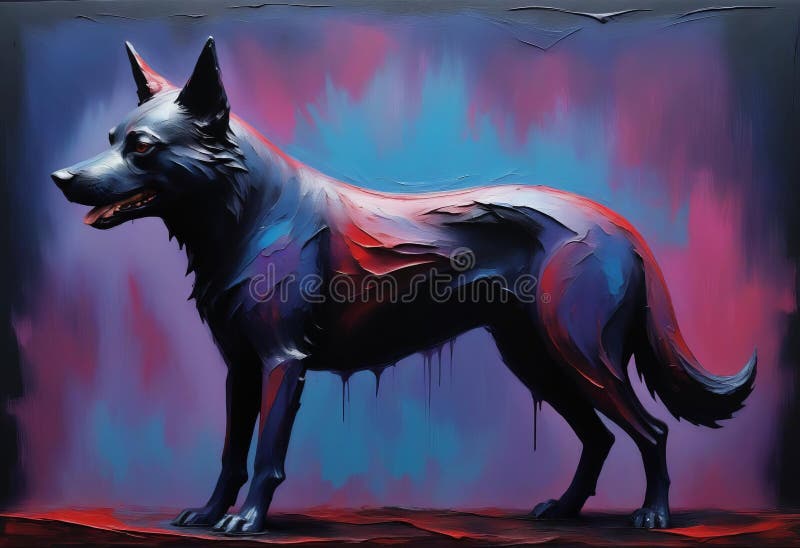 Dog-Inspired Abstract Expressionism Stock Illustration - Illustration ...