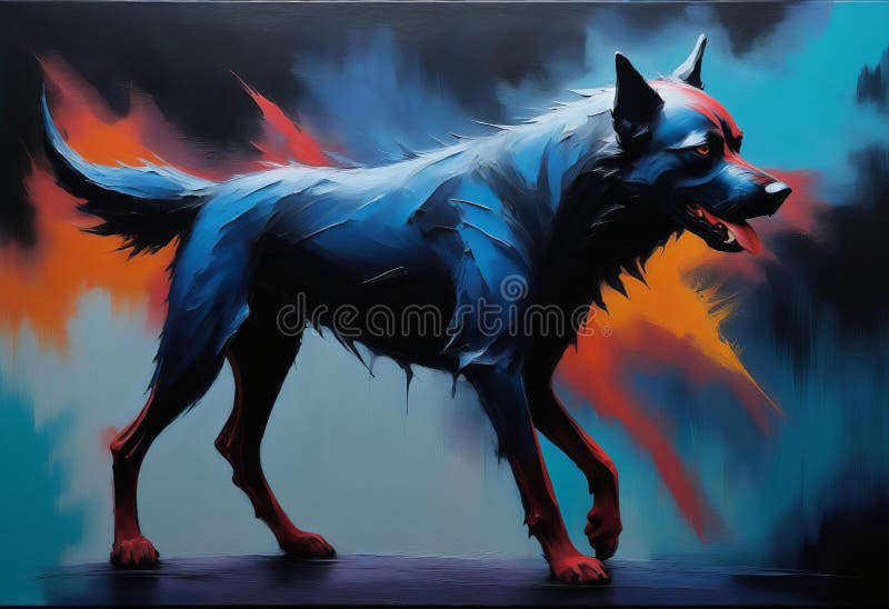 Dog-Inspired Abstract Expressionism Stock Illustration - Illustration ...