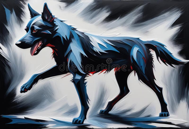 Dog-Inspired Abstract Expressionism Stock Illustration - Illustration ...