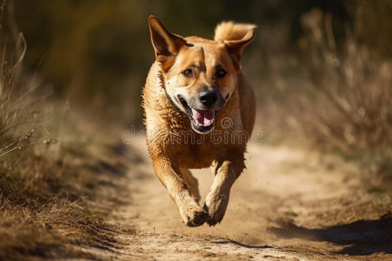 Dog Involved in an Action Running, Caretaking, . Generative Ai Stock ...