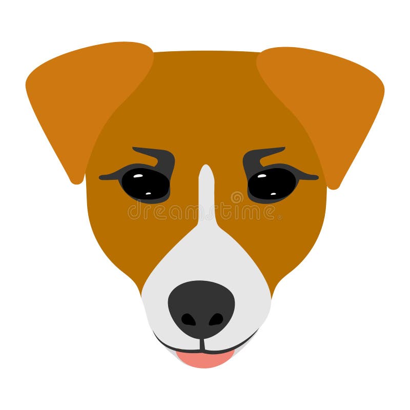 Dog Jack Russell Terrier Head Icons.Vector Flat Illustration. Stock ...