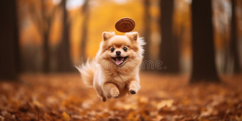A Dog Jumping in the Air with a Coin in Its Mouth. Generative AI Image ...