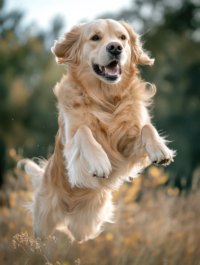 Dog Jumping in Field stock image. Image of recreation - 381698317