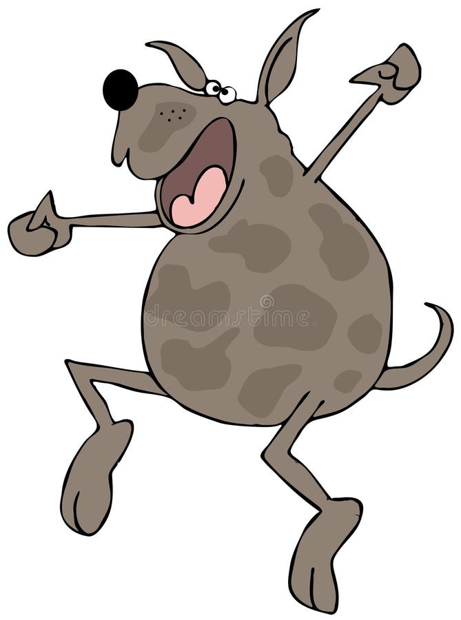 Dog jumping for joy stock illustration. Illustration of canine - 49874898