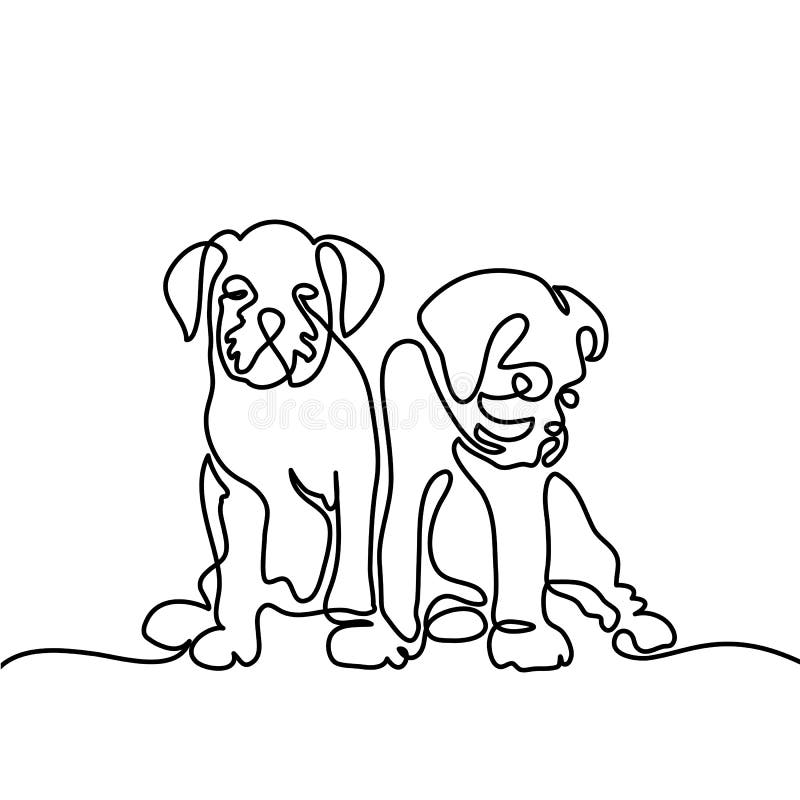 Continuous Line Drawing Dogs Stock Illustrations – 90 Continuous Line ...