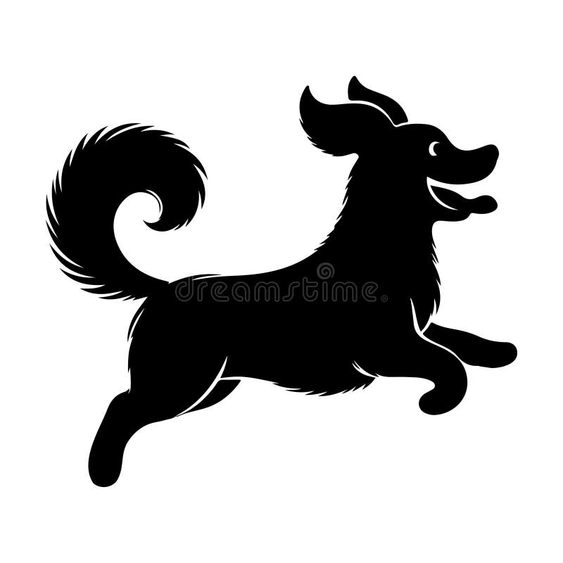 Dog Jumping Vector Silhouette Icon Stock Vector - Illustration of breed ...