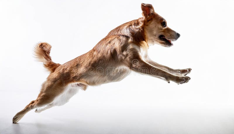 Terrier Dog Isolated on White Jumping and Flying High Stock ...