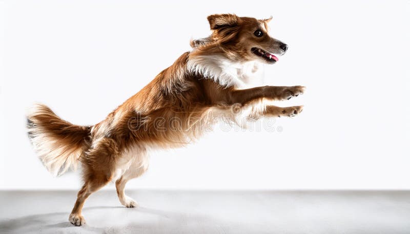 Terrier Dog Isolated on White Jumping and Flying High Stock ...