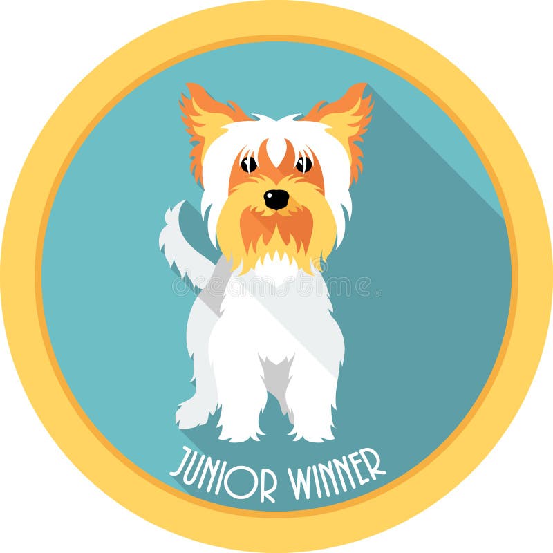Dog Junior Winner Medal Icon Flat Design Stock Vector - Illustration of ...