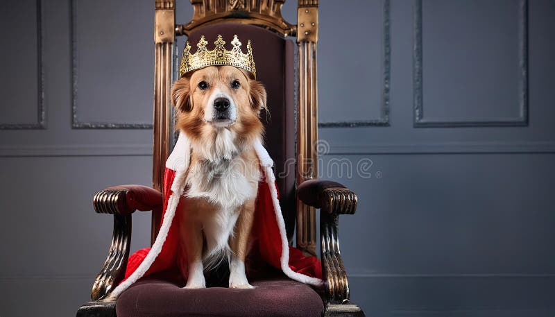 Dog King on Throne stock illustration. Illustration of power - 325200289