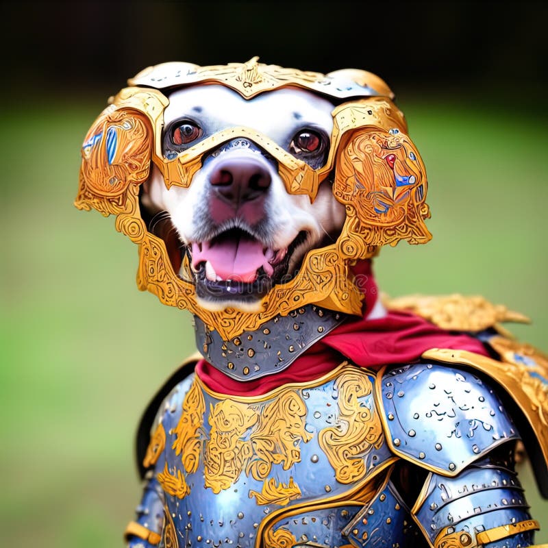 Dog Knight, Canine Warrior, Digital Illustration Stock Illustration ...