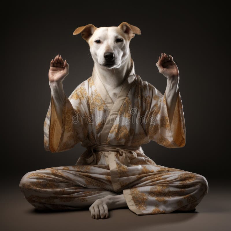 Dog in the Kun fu pose stock illustration. Illustration of character ...