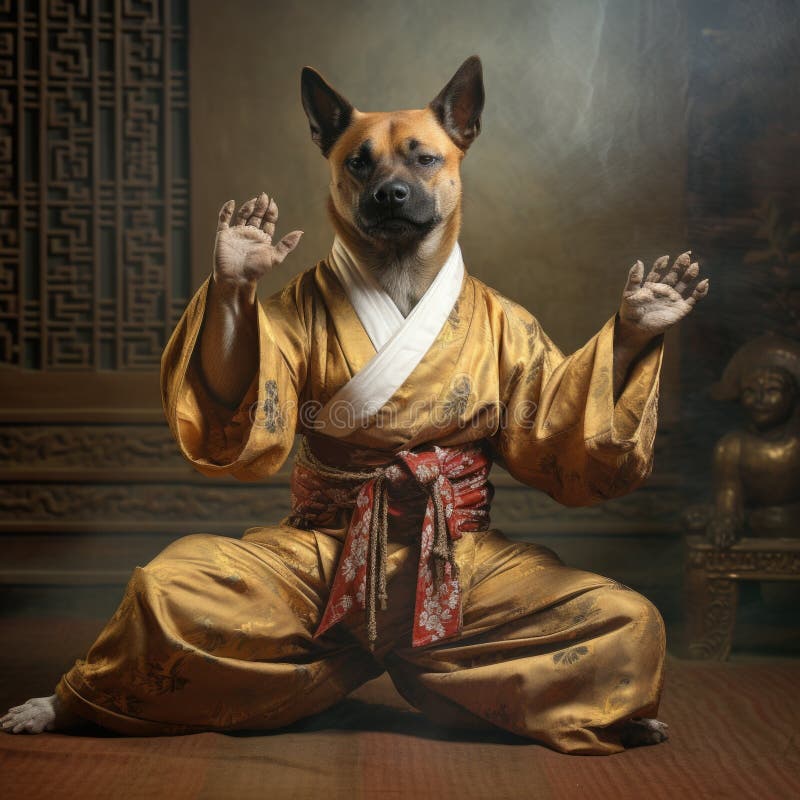 Dog in the Kun fu pose stock illustration. Illustration of martial ...