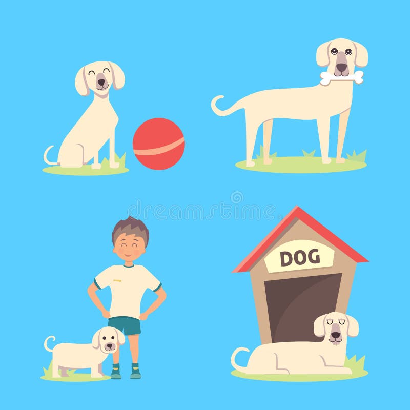 Dog life vector Set stock vector. Illustration of friend - 72889007