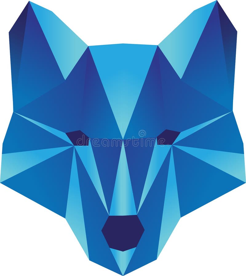 Angry Wolf Illustration. Crystal Wolf with White Background Stock ...