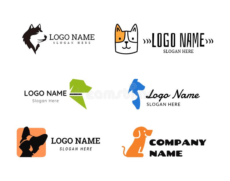 Dog Logo Vector Set. Pet Friendly Logo. Animal Logotype Concept. Vector ...