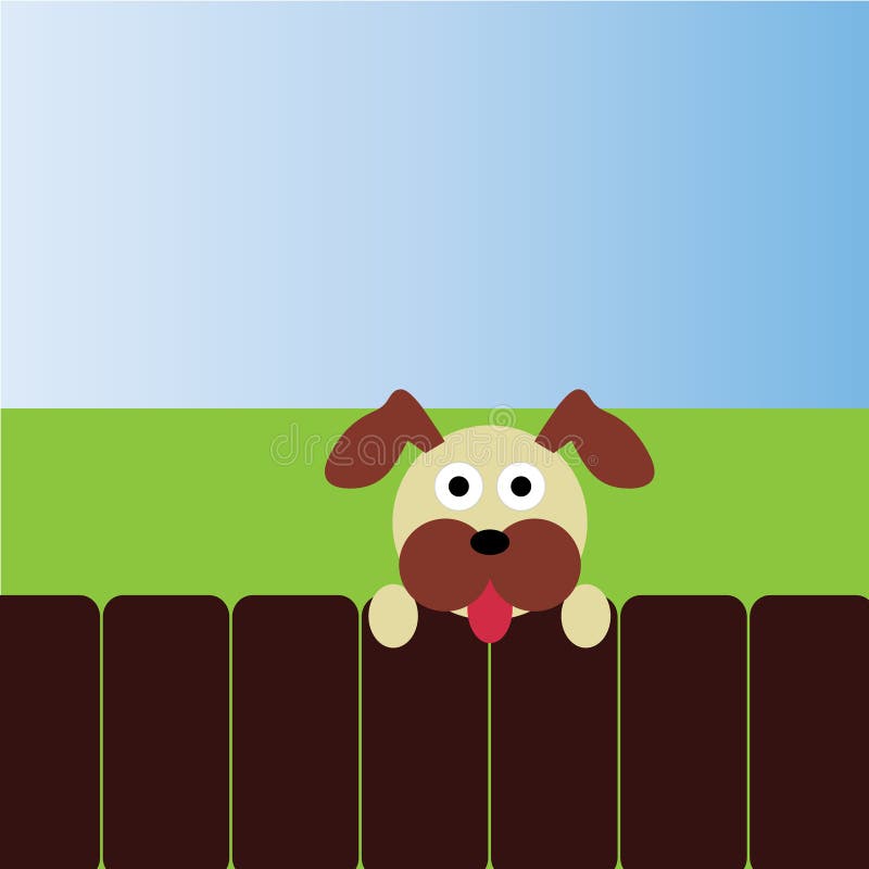 Dog looking over fence stock vector. Illustration of canine - 9847346