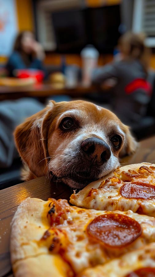 A Dog is Looking at a Pizza Stock Photo - Image of pizza, food: 326836110