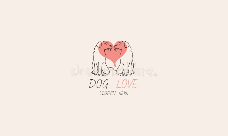 Dog Love Logo Design Minimal Dog Love Logo. Happy Dog Logo Stock ...