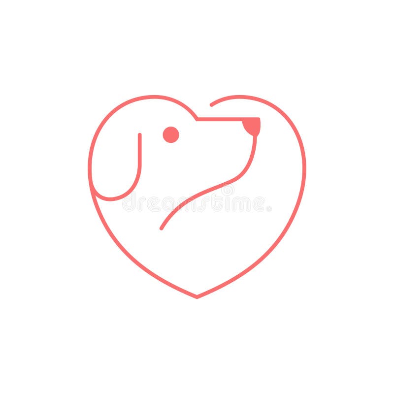 Dog Love Pet Care Line Logo Design Vector Stock Vector - Illustration ...