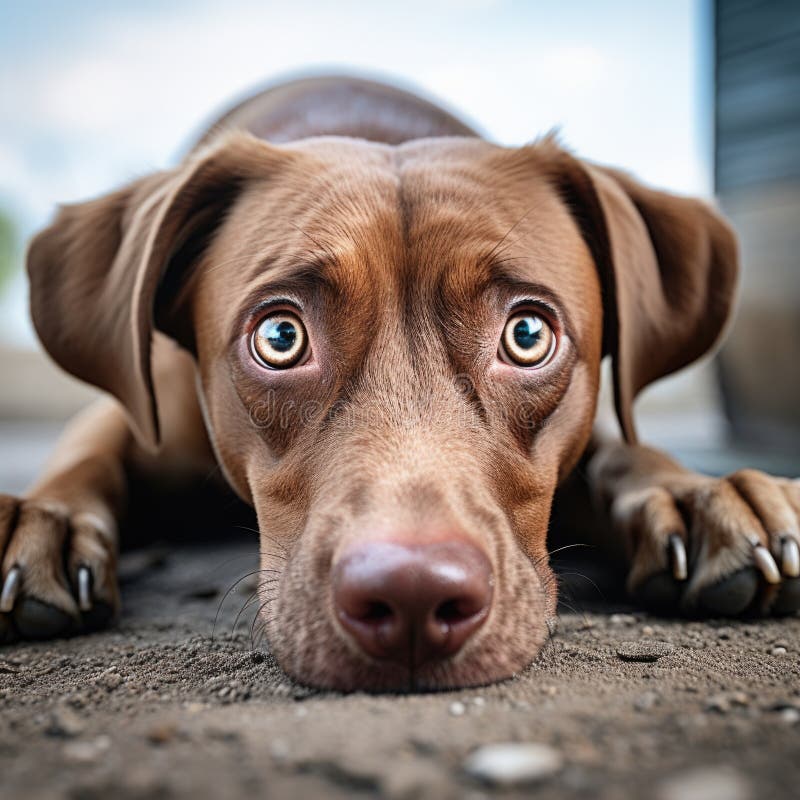 Dog Lying Under Bench or Chair , AI Generated Stock Photo - Image of ...
