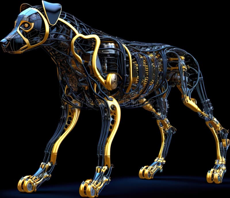A Dog Made Out of Metal and Gold. Generative AI Image. Stock ...