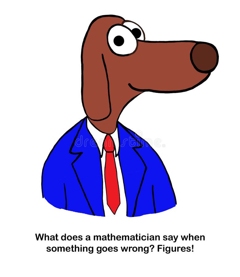 Dog Makes Pun about Mathematicians Stock Illustration - Illustration of ...