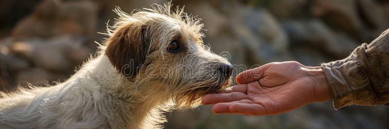 A Dog is a Man& X27;s Friend. Selective Focus Stock Image - Image of ...