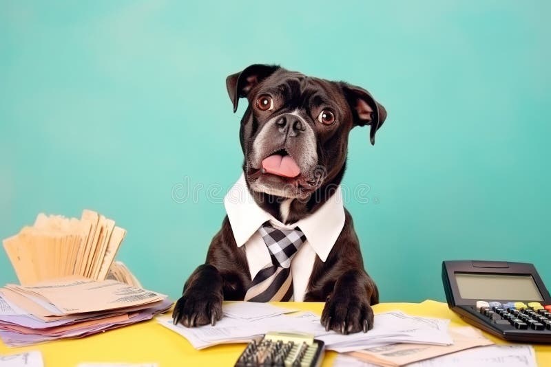 Dog Manager in Office, Created with Generative AI Technology Stock ...
