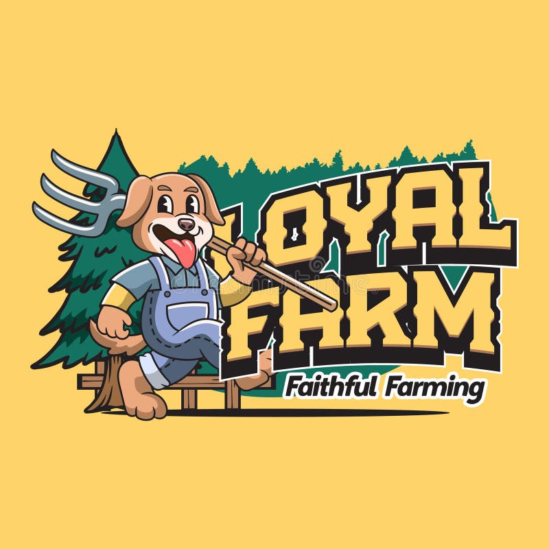 Walking Beagle Dog Farmer Holding Pitchfork Mascot Cartoon Character ...