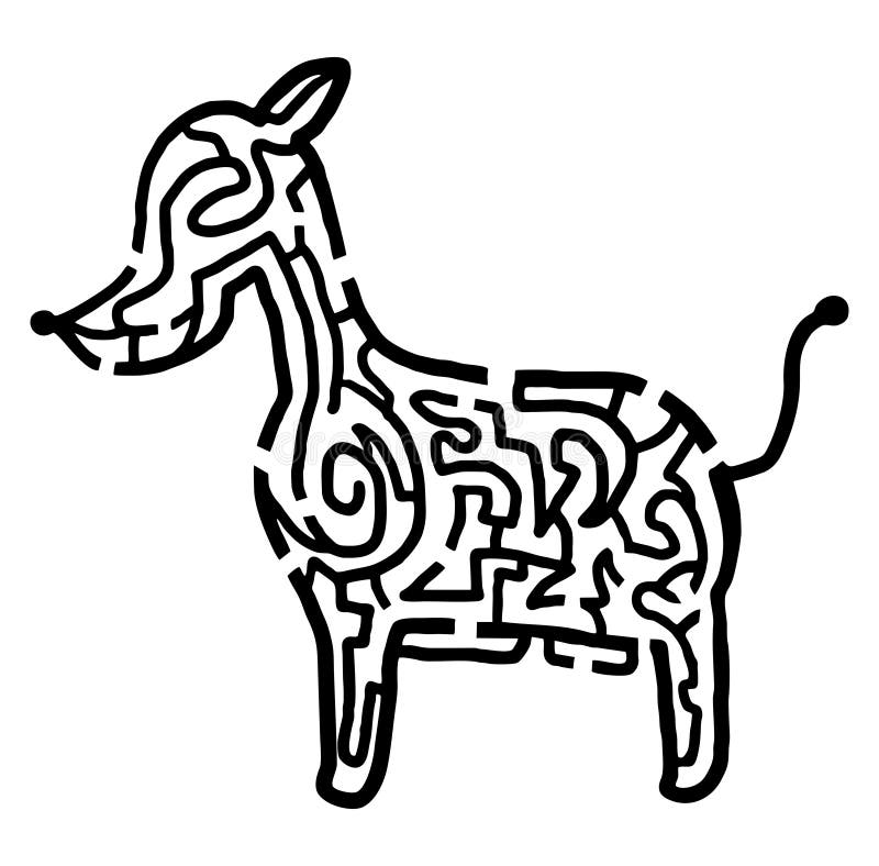 Dog maze stock vector. Illustration of hobby, thinking - 38452122