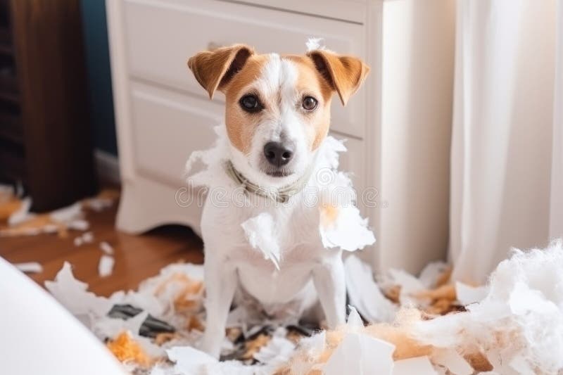 Dog Mess Home Work. Generate Ai Stock Illustration - Illustration of ...