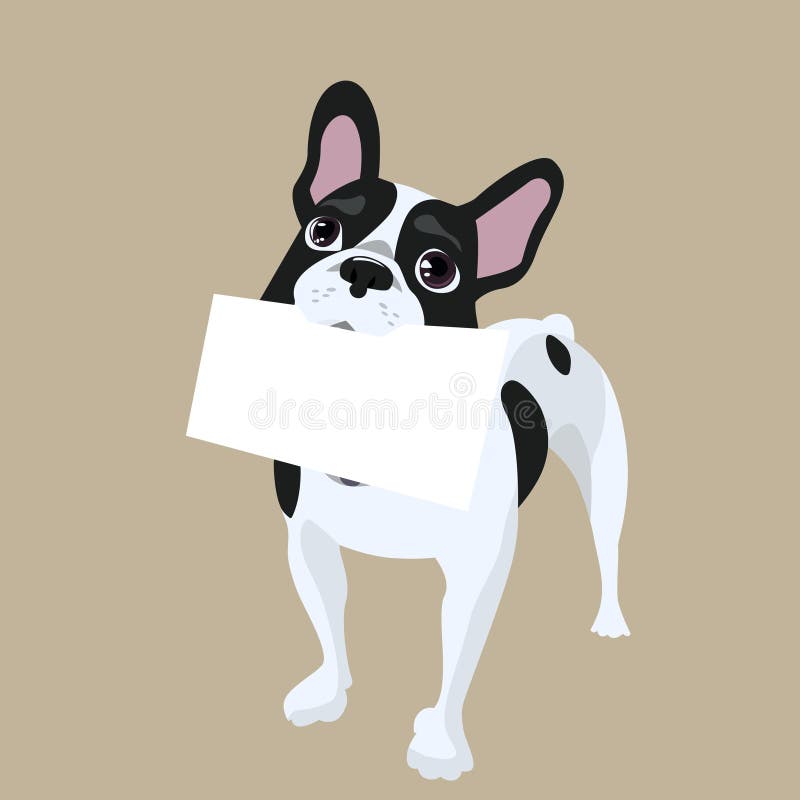 Dog with message paper stock vector. Illustration of domestic - 17238167