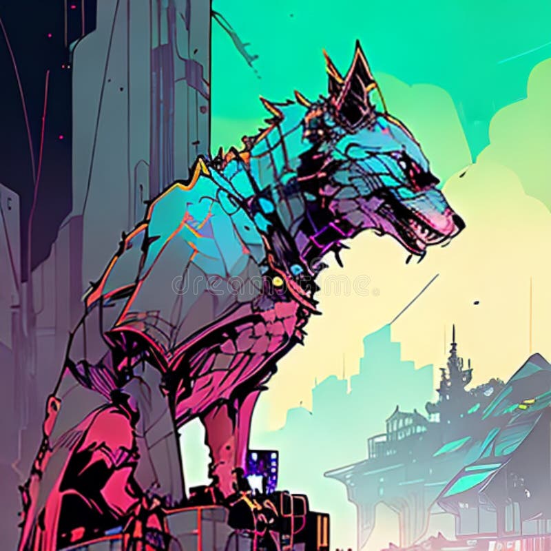 Dog Monster with Unique Character Stock Illustration - Illustration of ...