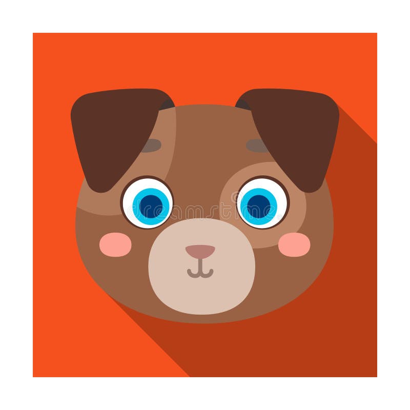 Dog Muzzle Icon in Flat Style Isolated on White Background. Animal ...