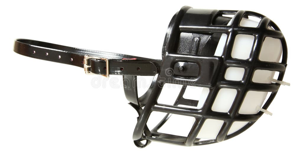 Dog Muzzle with Stool Guard Stock Photo - Image of white, bite: 13979356