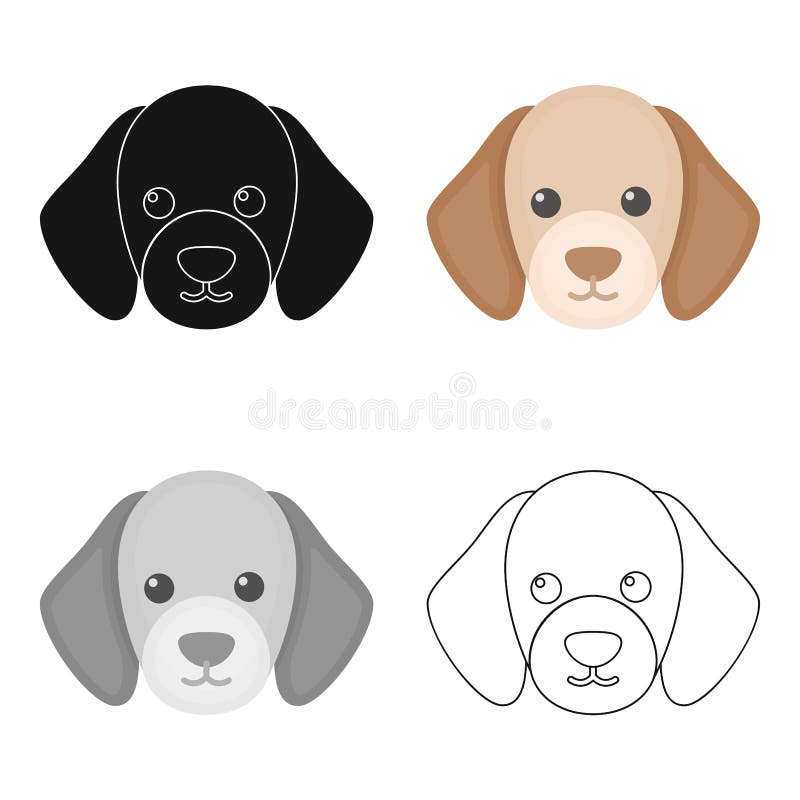 Dog Muzzle Vector Icon in Cartoon Style for Web Stock Vector ...