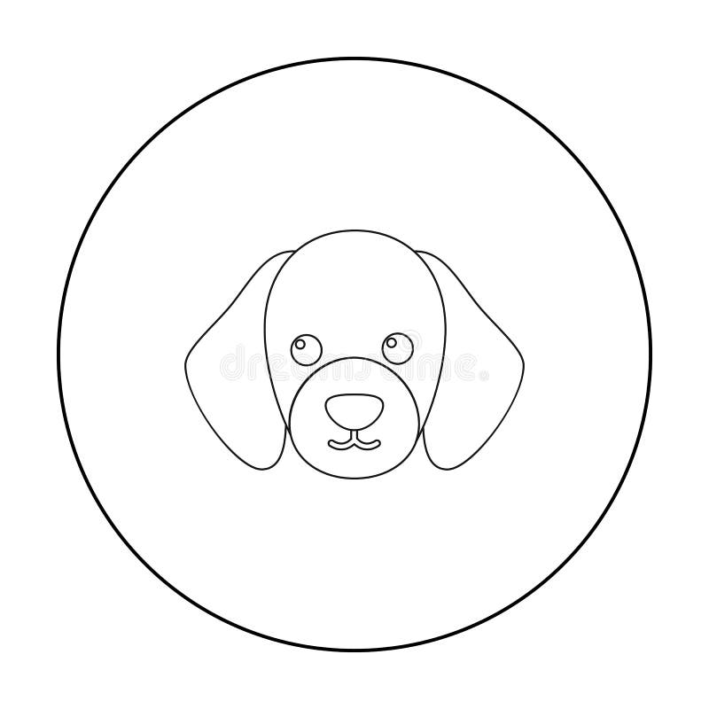 Dog Muzzle Vector Icon in Outline Style for Web Stock Vector ...
