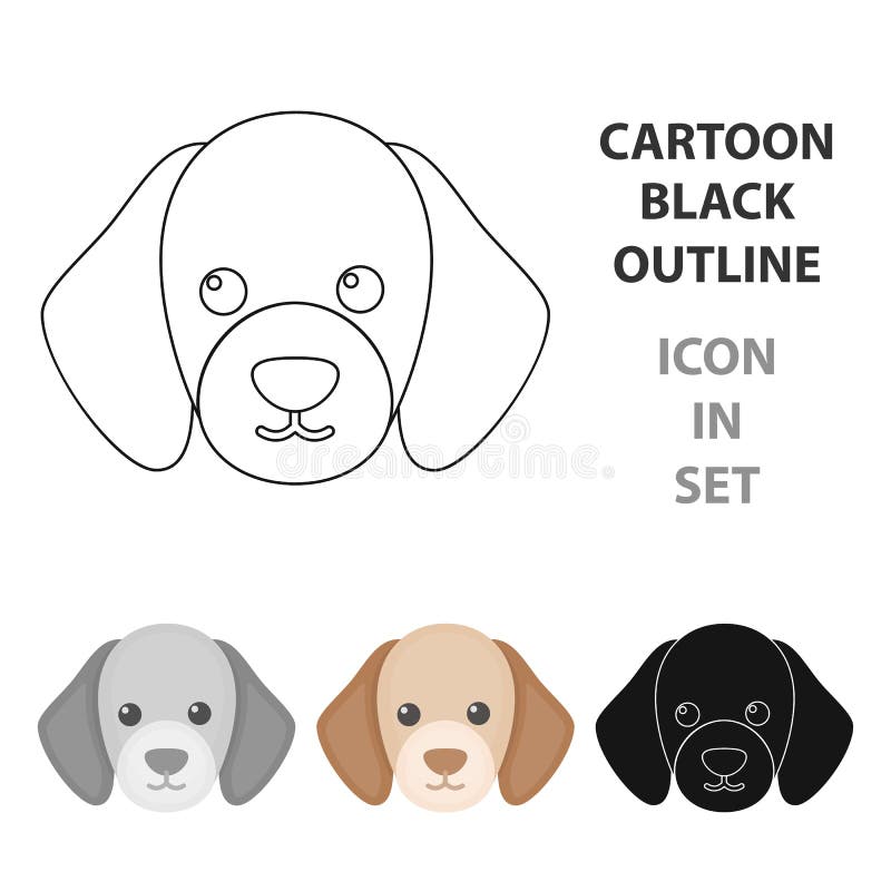 Dog Muzzle Vector Icon in Cartoon Style for Web Stock Vector ...