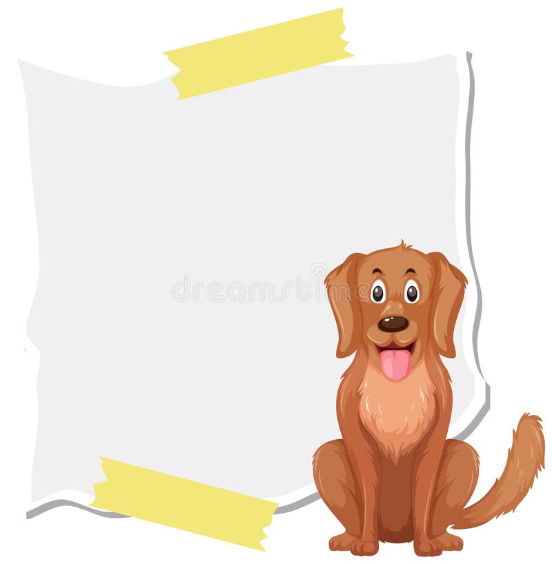 Dog on note template stock vector. Illustration of element - 149493877