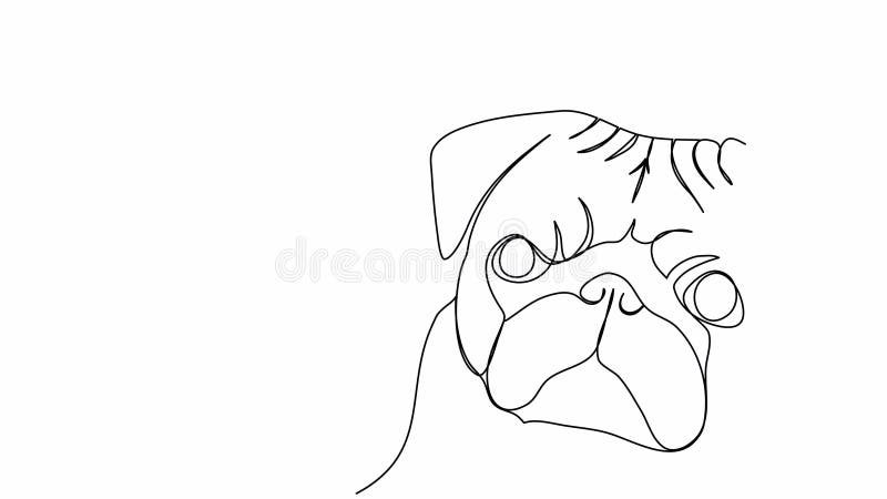 Dog. One Line Drawing Animation. Video Clip with Alpha Channel. Stock ...