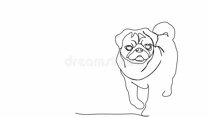 Dog. One Line Drawing Animation. Video Clip with Alpha Channel. Stock ...