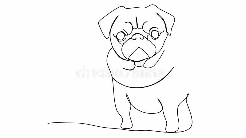 Dog. One Line Drawing Animation. Video Clip with Alpha Channel. Stock ...