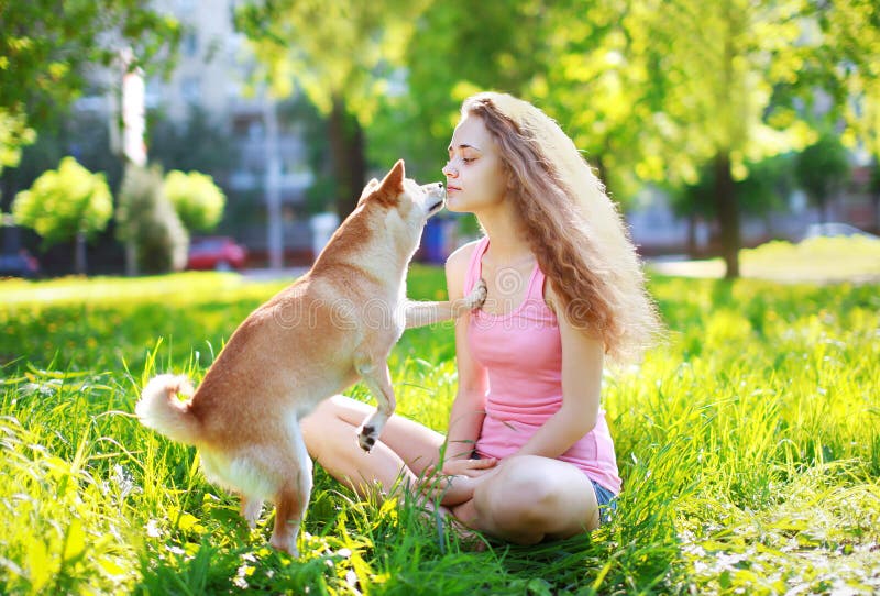Dog and Owner Girl Outdoors Stock Photo - Image of girl, charming: 49328556