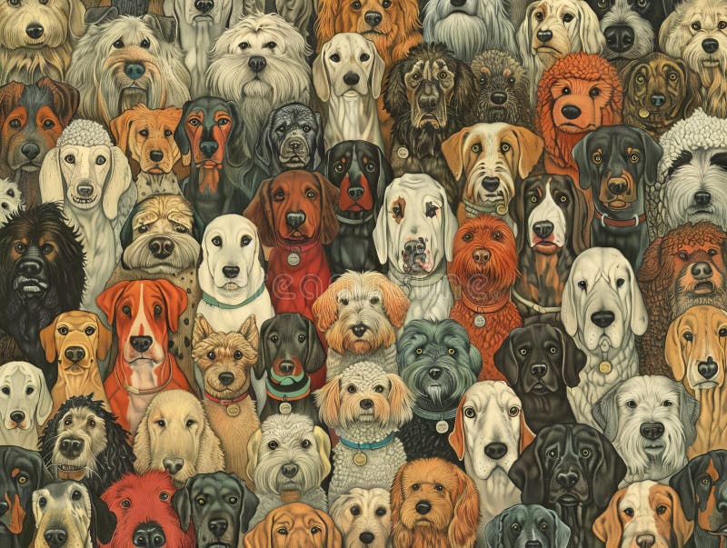 Dog pack stock illustration. Illustration of breed, group - 313274846