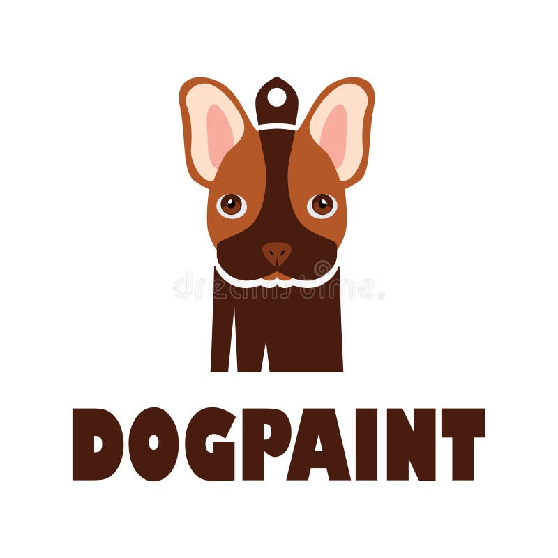 Dog and paint brush logo stock vector. Illustration of concept - 355431622